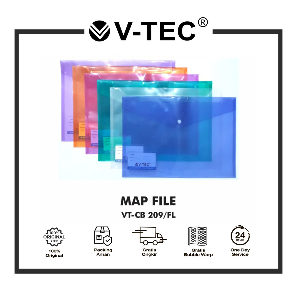 Jual V-TEC MAP FILE CB 209 MIX WARNA TRANSPARANT PCS | Shopee Indonesia