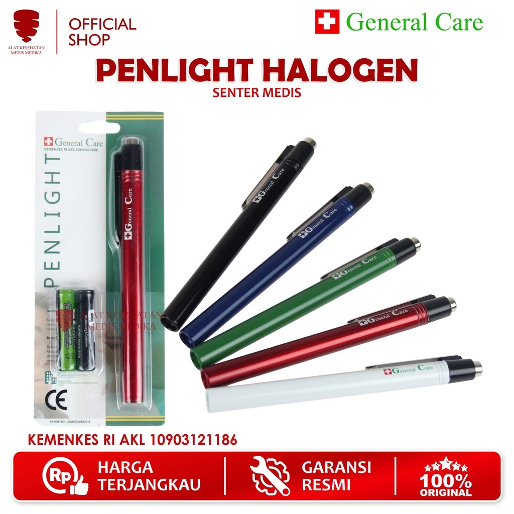 Jual Pen Light Kuning General Care Senter Lampu Halogen Lamp Penlight ...