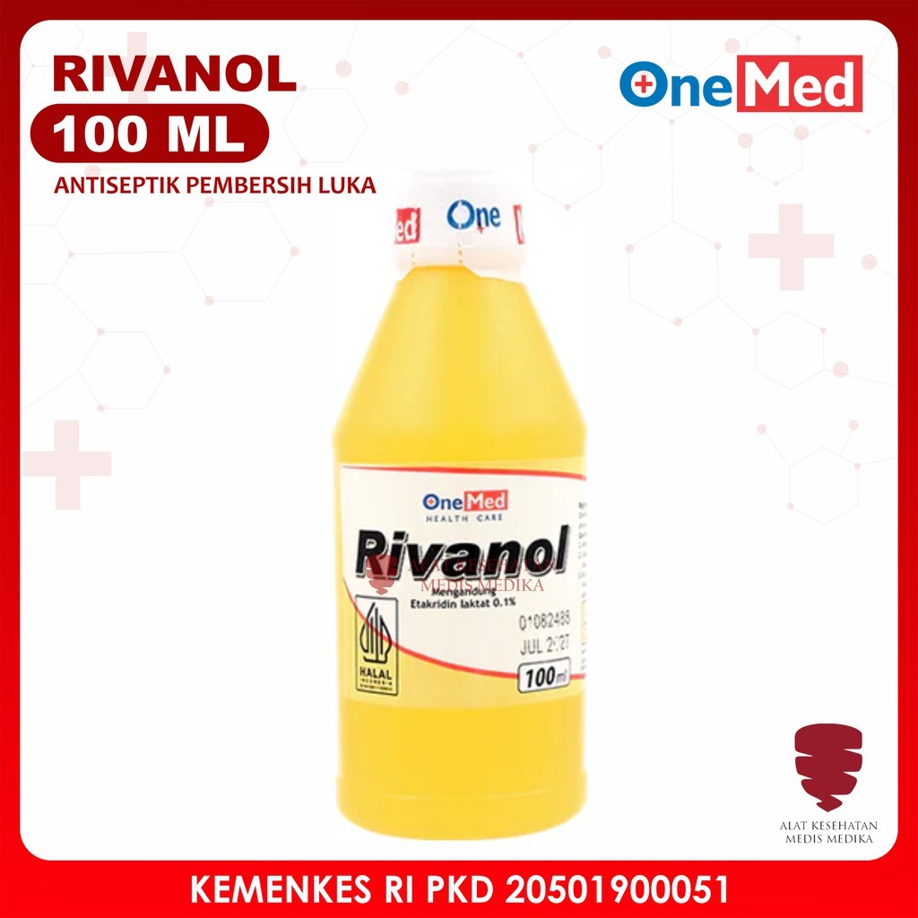 Jual Rivanol 100ml Onemed Antiseptik Luka Cair Perlengkapan P3K ...