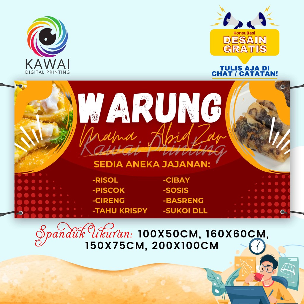 Jual Spanduk Banner MMT Menu Warung Merah Rekuest 200x100 Cm | Shopee ...