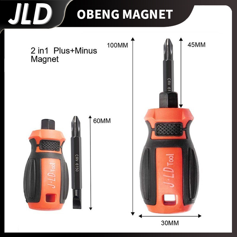 Jual JLD 4Inch Obeng dilepas /magnet Screwdriver Obeng 2in1 Plus+Minus ...