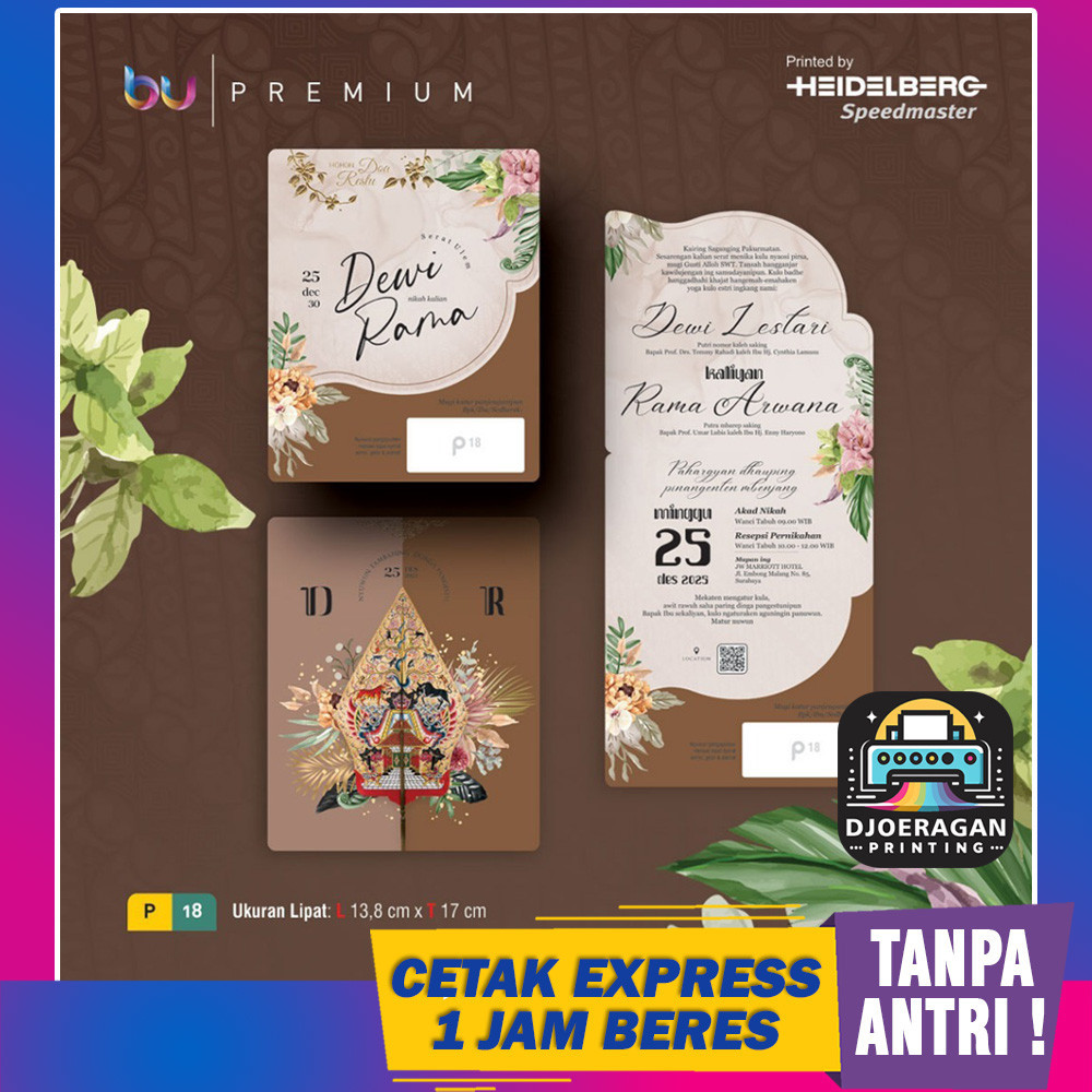 Jual (CETAK EXPRESS 1 JAM BERES) Undangan Pernikahan Aesthetic Rustic ...