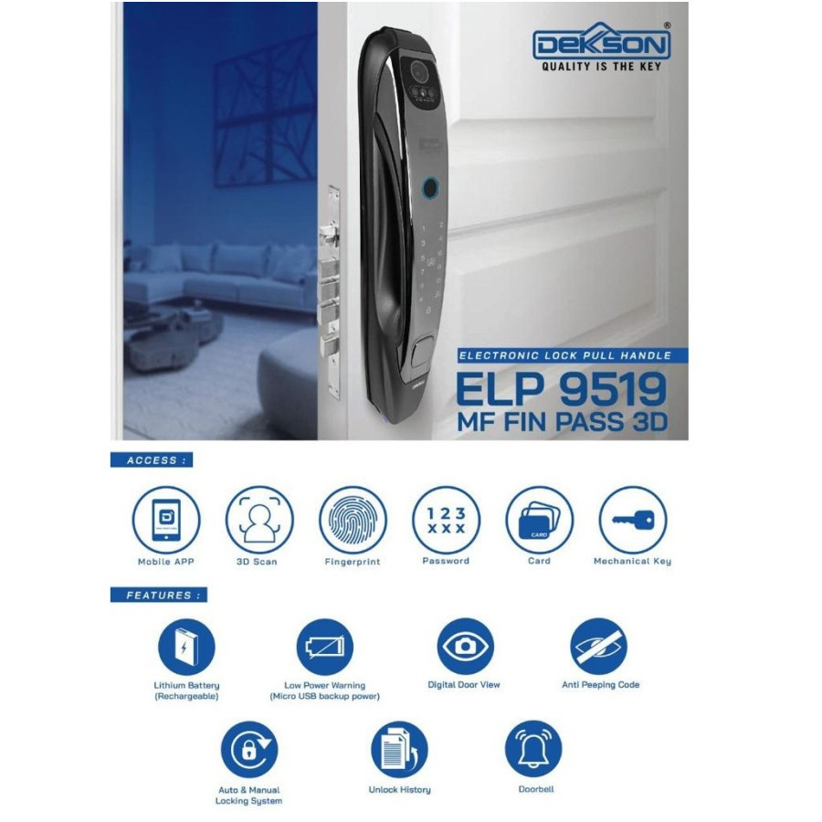 Jual DEKKSON - SMART LOCK / DEKKSON ELEKTRONIK LOCK ELP 9519 MF FIN ...