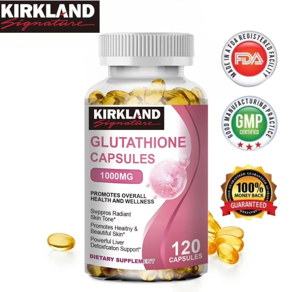 Jual KIRKLAND Glutathione Capsules 1000mg Powerful Whitening Reduce ...