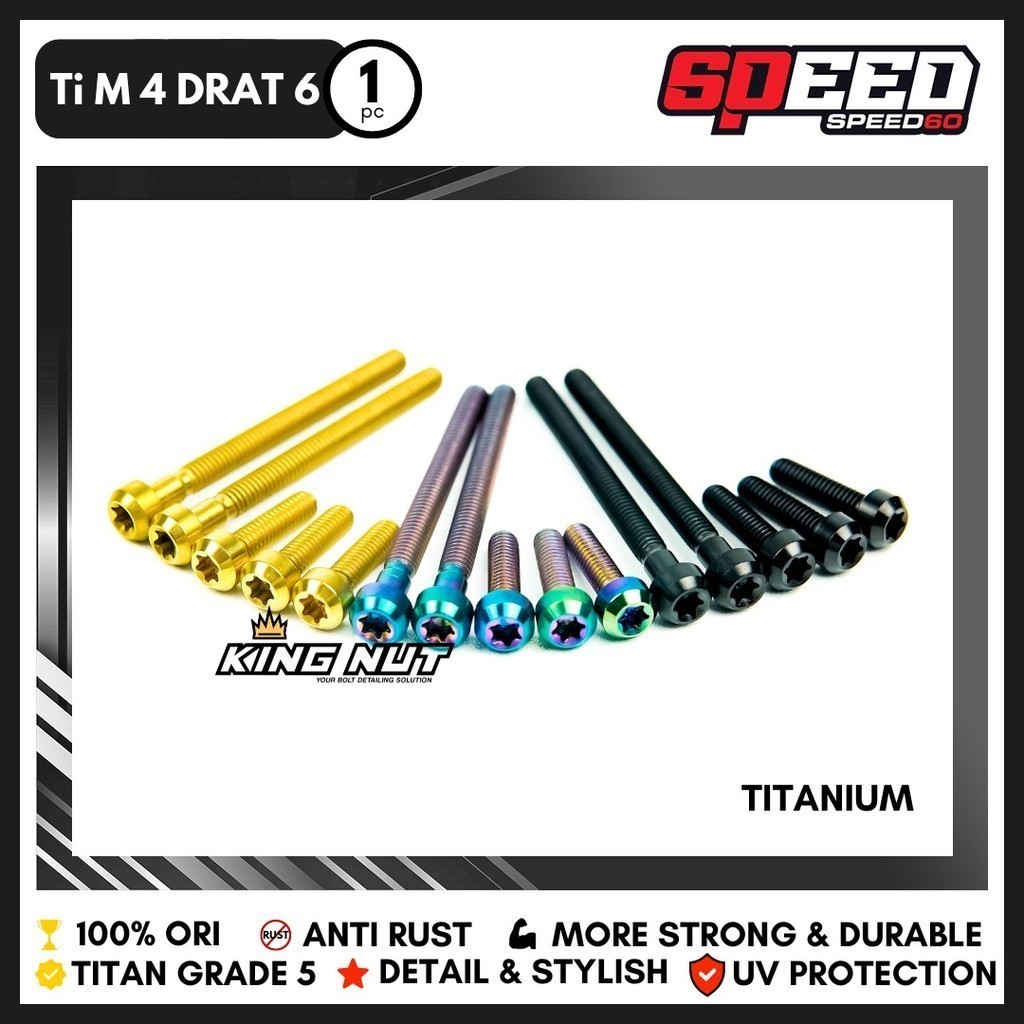 Jual Baut Titanium M 4 x 45 Drat 6 x 45 Baut Titanium Grade 5 Probolt ...