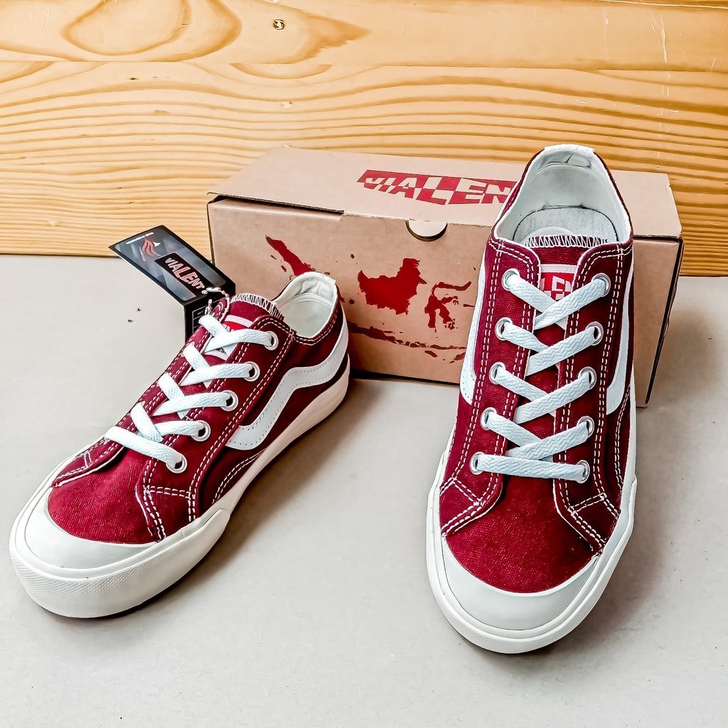 Jual HOT SALE!!! Sepatu Vialent Public Maroon - White Low - | Sneakers ...