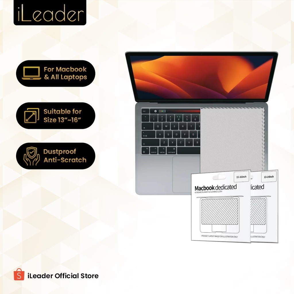 Jual iLeader Kain Keyboard Laptop Cover Lap Microfiber Penutup KeyBoard ...