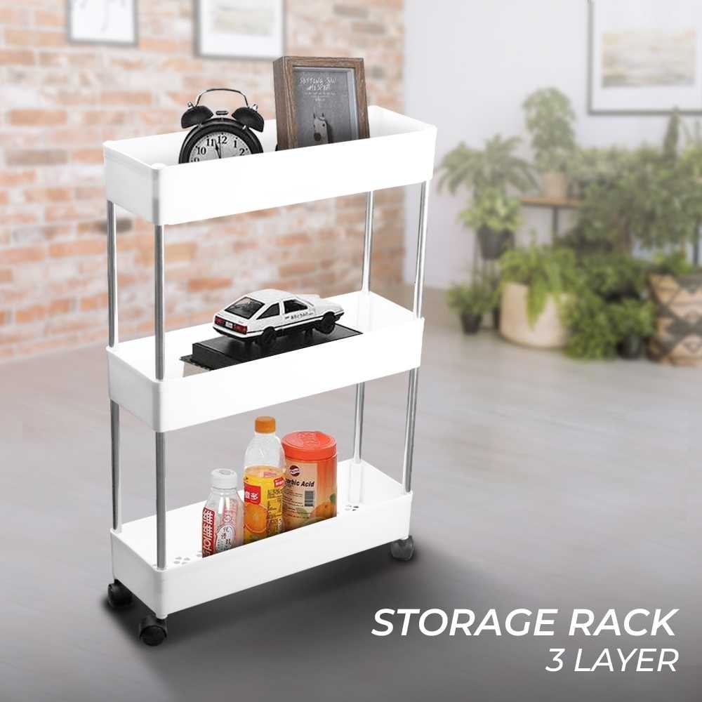 Jual Rak Laci Tingkat Dapur Kitchen Storage Rack 3 Layer Dengan Roda ...