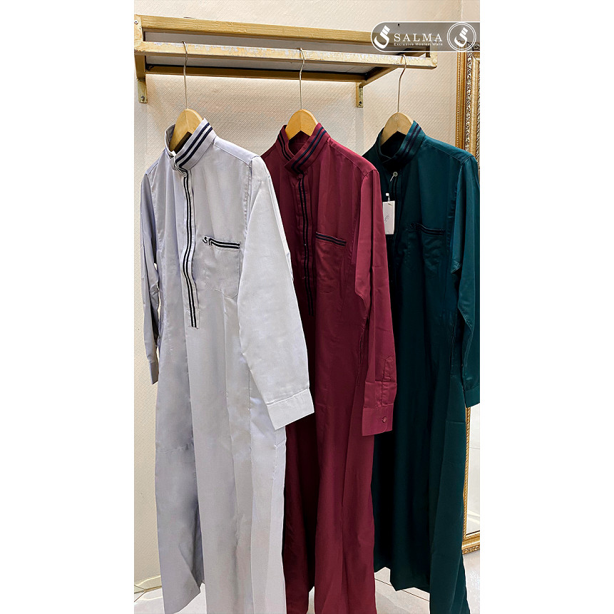 Jual SALMA Men - Jubah Gamis Thobe Busana Muslim Pria 1247A Polos (Man ...