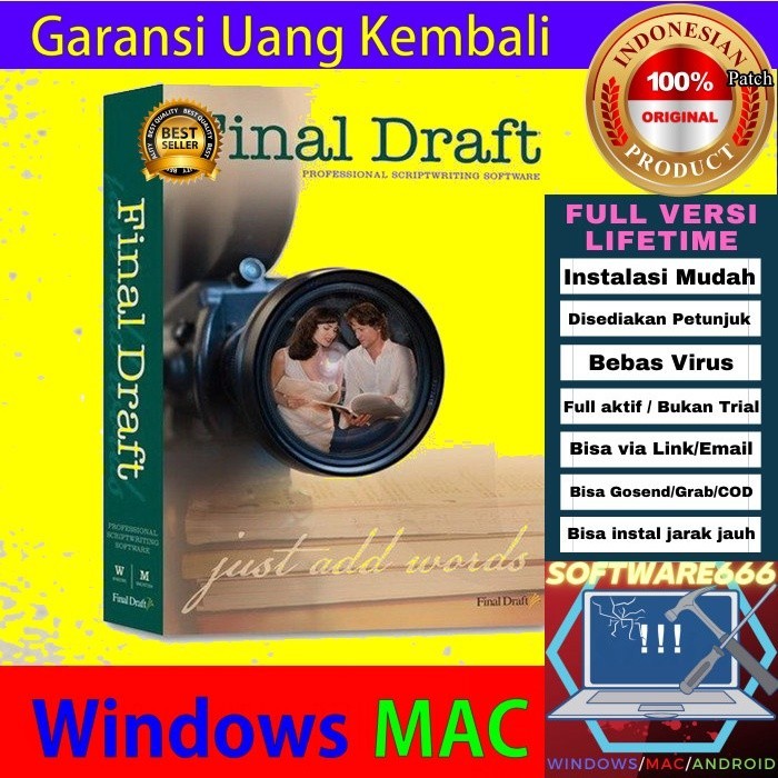Jual Software Menulis Naskah Film: Final Draft 11 [WIN] - SOFTWARE - APLIKASI - PC | Shopee ...