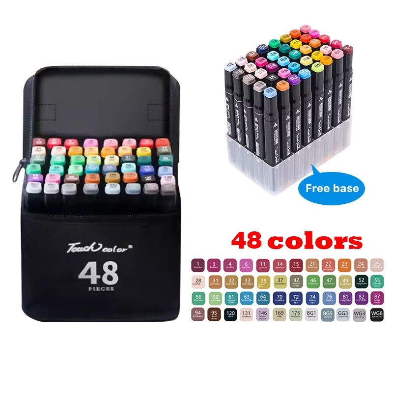 Jual GROSIRJUJUR 48pcs Stabilo Spidol Warna Sketsa Umum Dua Sisi Kepala ...