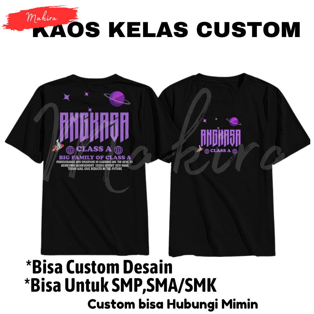 Jual Kaos Kelas Bebas Custom Request Desain Design Gambar Foto Logo Sesuai Selera Sablon Premium ...