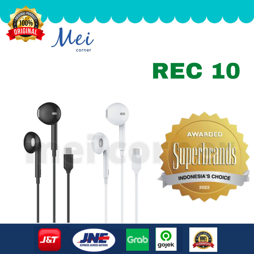 Jual ROBOT REC 10 Wired Earphone In-Ear Kabel Type C Original (MC ...