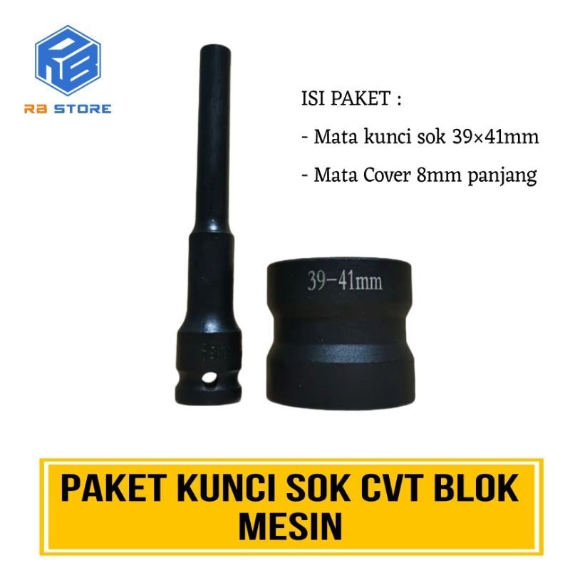 Jual PAKET Mata Kunci Shock CVT 39x41 + Mata Cover 8mm panjang Double Socket 39 x 41 mm Mur ...