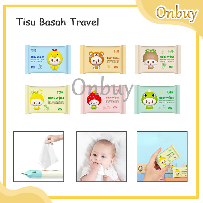 Jual Tissue Basah Mini Tissue Travel Karakter Lucu Wet Wipes | Shopee ...