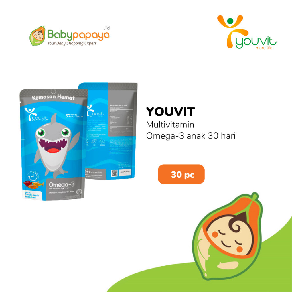 Jual Youvit Multivitamin Gummy Omega-3 Anak 30 Days isi 30pcs (Free ...