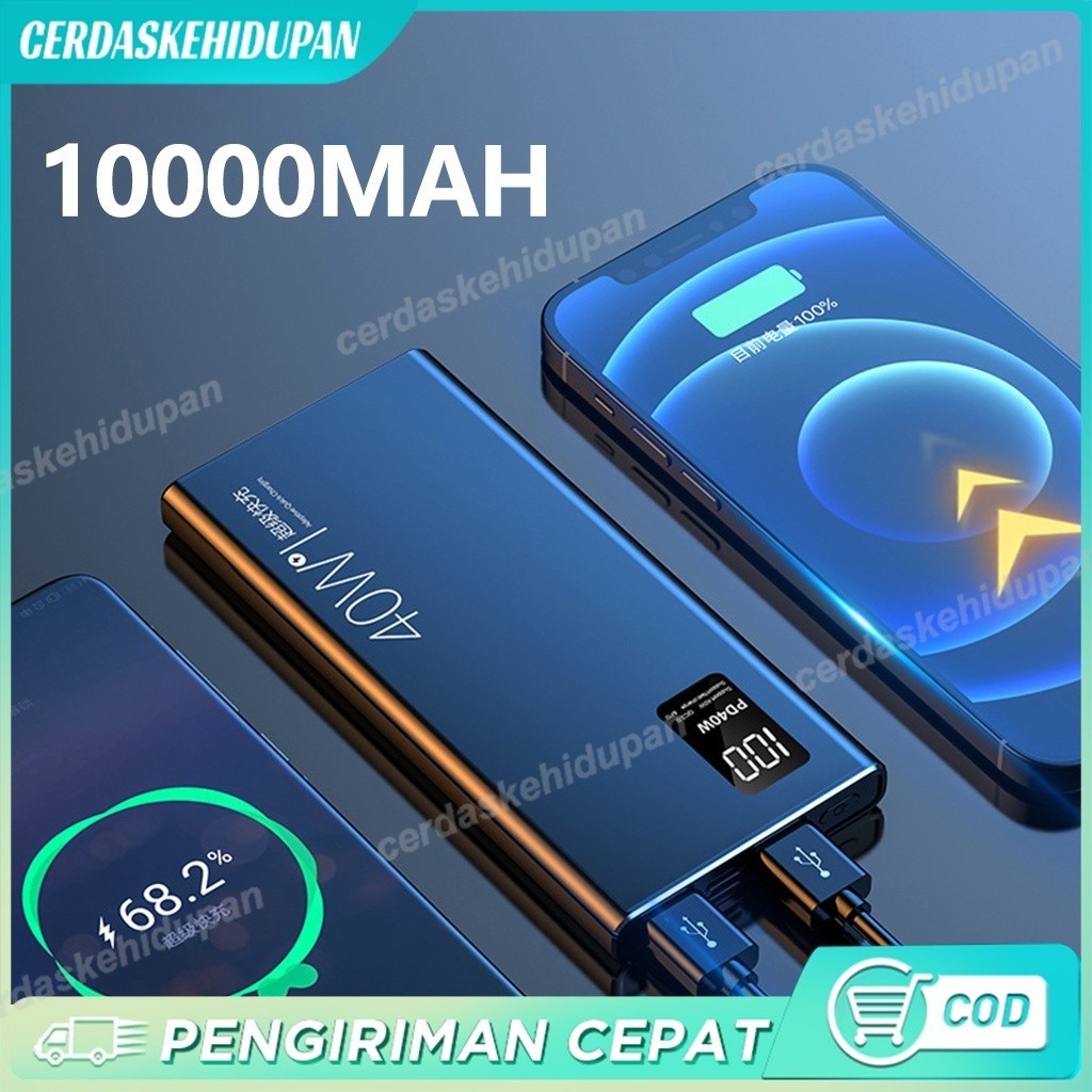 Jual PowerBank Fast Charging PD 40W 10000mAh Powerbank Dual USB Output ...