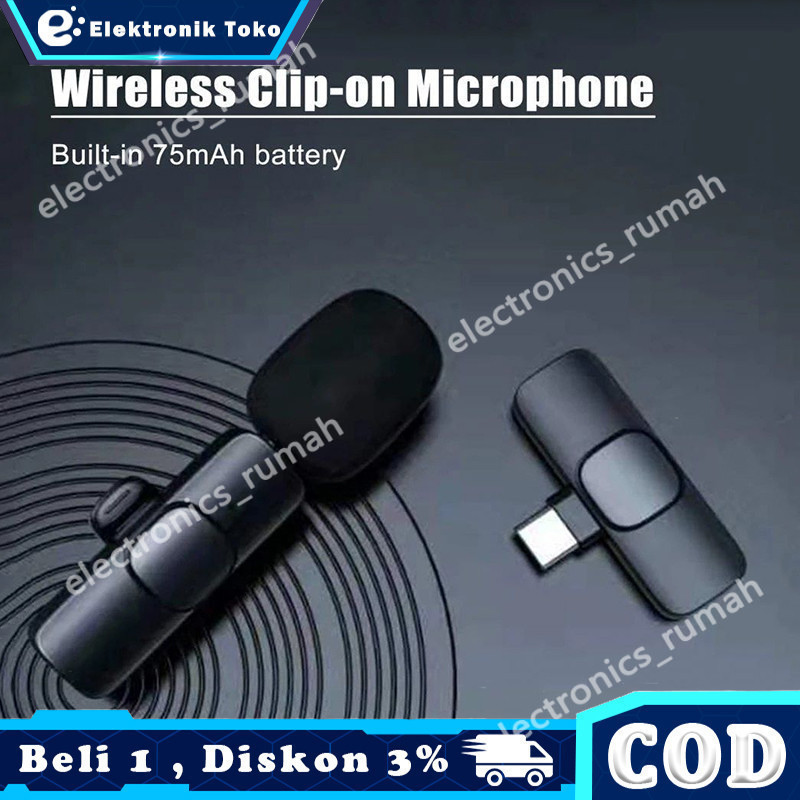 Jual K8 Microphone Mic Clip On Youtuber Wireless Usb/Mic Youtuber ...