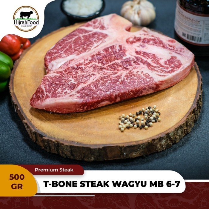 Jual Beef Wagyu T-Bone Steak MB 6-7 AUS Beef Porterhouse Short Loin ...