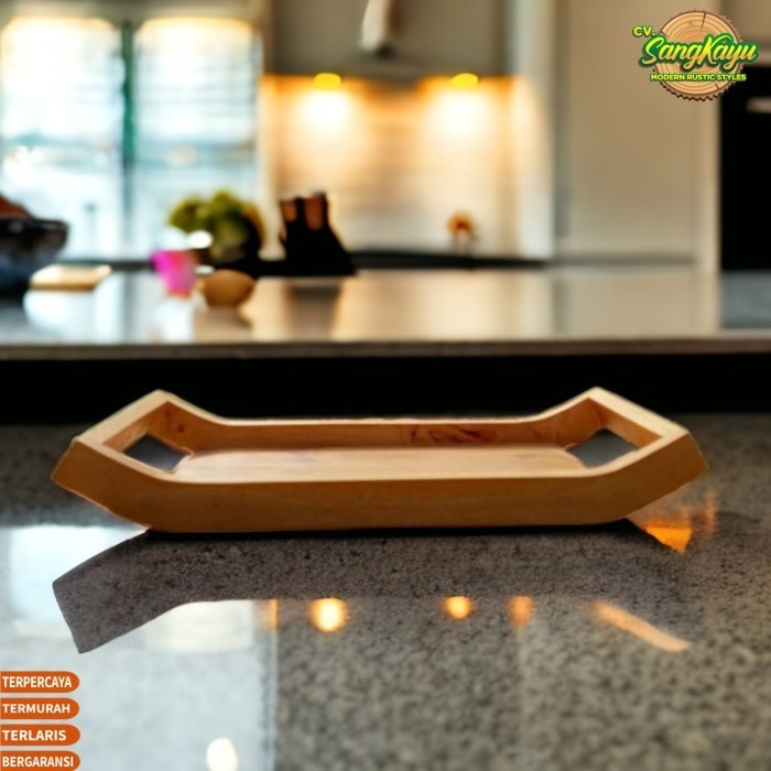Jual Nampan kayu +handle 40x17,5x3cm Wooden Tray nampan saji serving ...