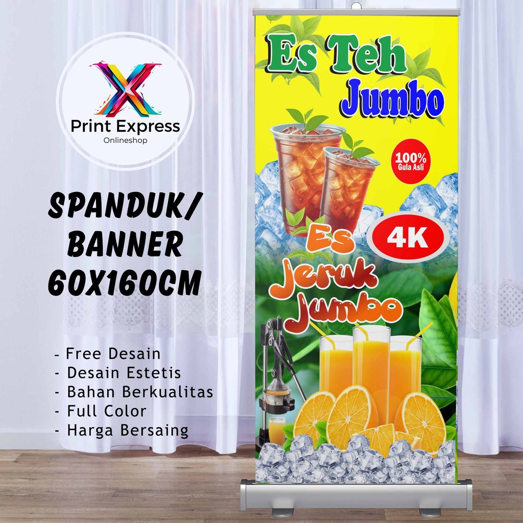 Jual Cetak Spanduk Es Teh Jumbo Dan Es Jeruk Peras Jumbo 60x160 Cm Bisa ...