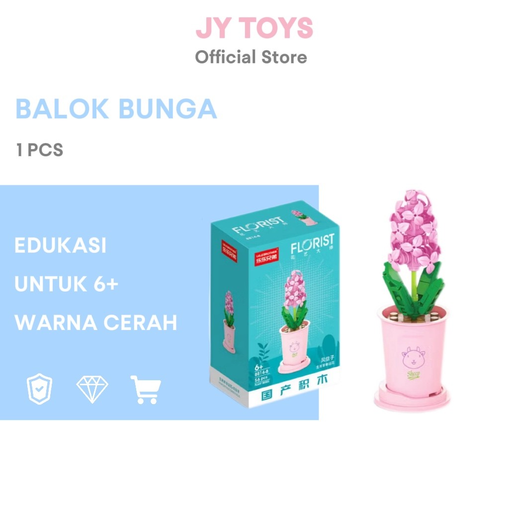 Jual Mainan Block DIY Florist Mini Bunga Balok Susun Pot Bunga Bricks ...