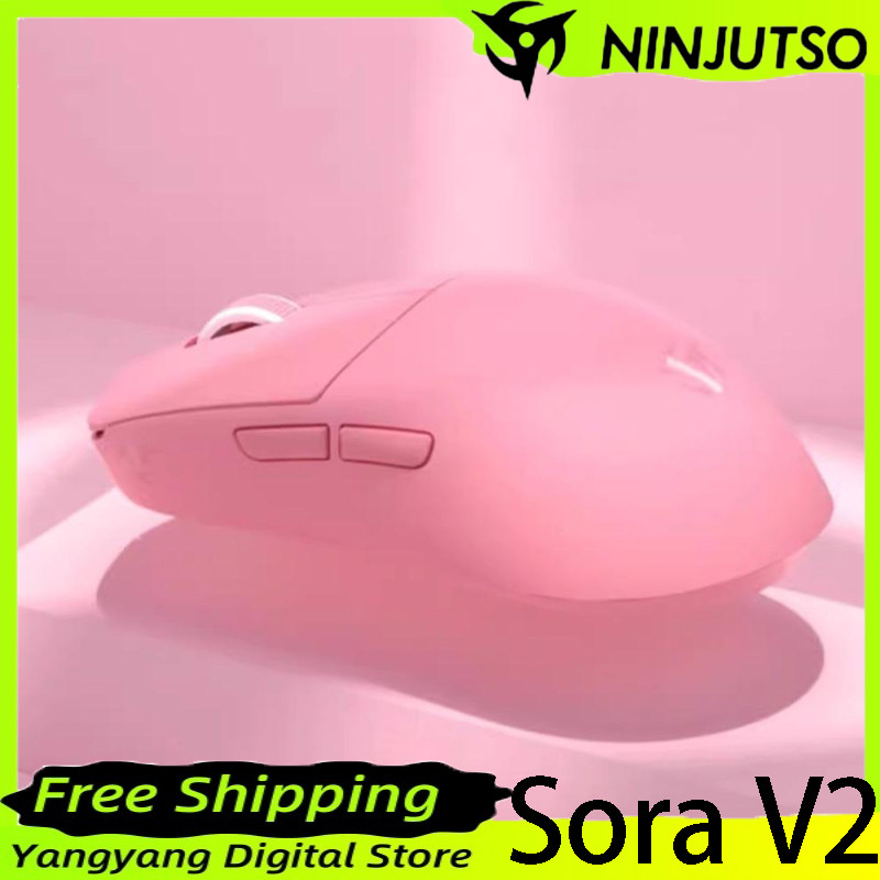 Jual In-stock Ninjutso Sora V2 Pink Mouse 8K PAW3395 Low Delay 2.4G ...