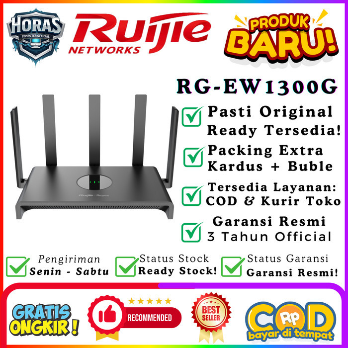 Jual Ruijie RG-EW1300G AC1300 Gigabit Dual Band Mesh Wi-Fi 5 Router ...