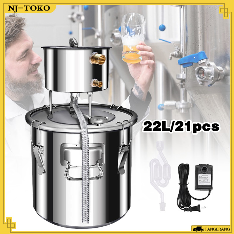 Jual 22L Alat Penyulingan 304 Stainless Steel Destilasi Set Penyulingan ...