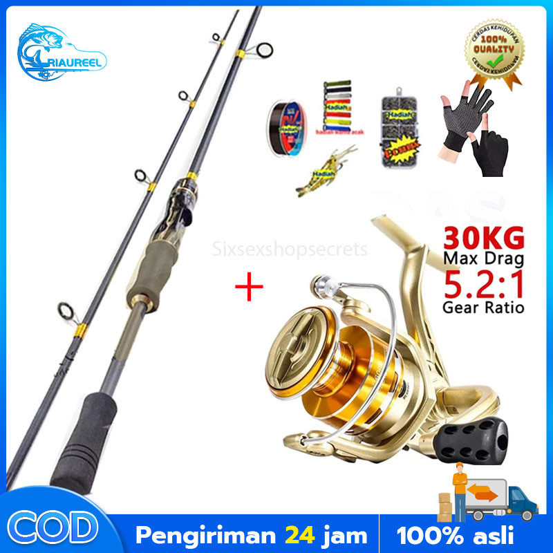 Jual [Riaureel] Ultralight Baitcasting Rod Medium Joran Pancing Carbon Lure M Power Fishing Rod ...