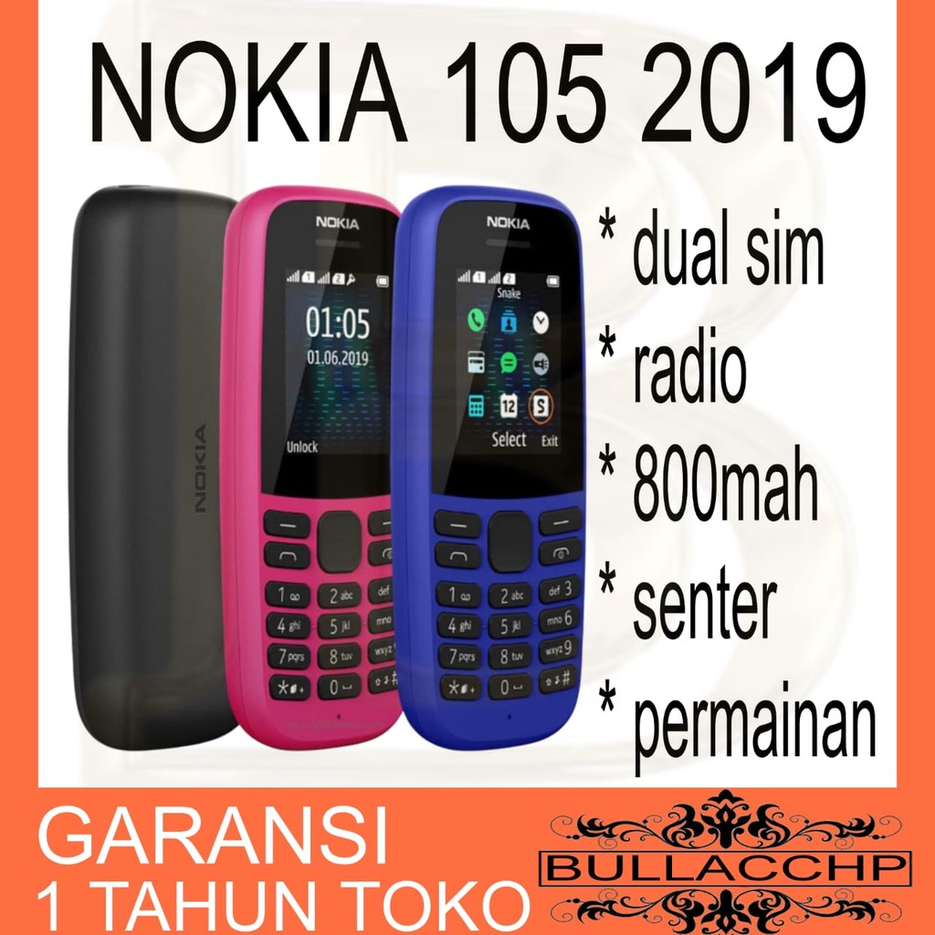 Jual HP NOKIA 105 2019 (BARU) [GARANSI 1 TAHUN] - HP Jadul Dual SIM, Radio, Senter, Baterai Awet ...