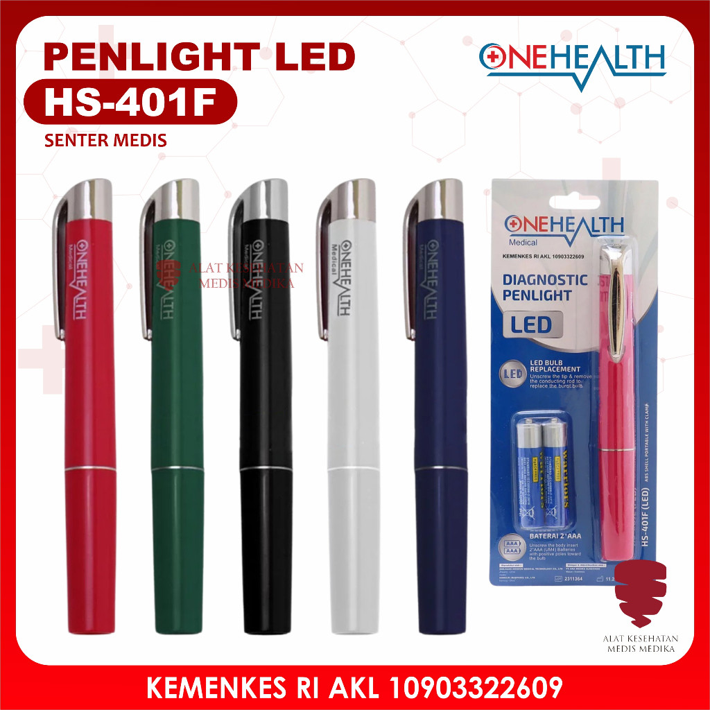 Jual Penlight LED OneHealth HS-401F Senter Medis Lampu Cek Periksa ...