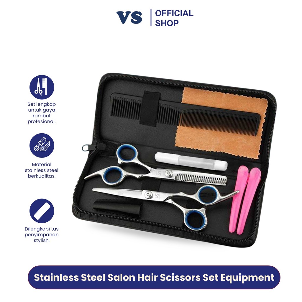 Jual KNIFEZER Peralatan Set Gunting Rambut Salon Stainlees Steel 4Cr13 ...