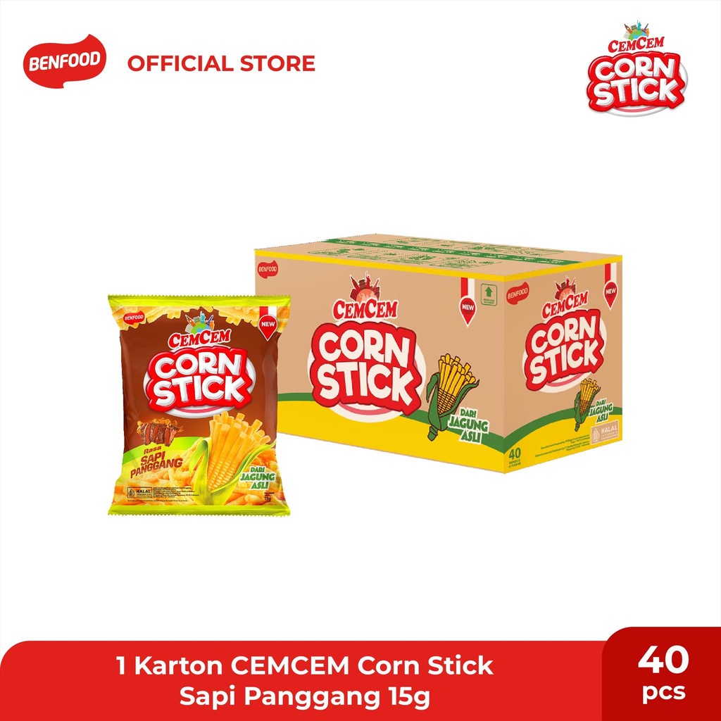 Jual Cemcem Corn Stick Sapi Panggang Carton 4x10x15g | Shopee Indonesia