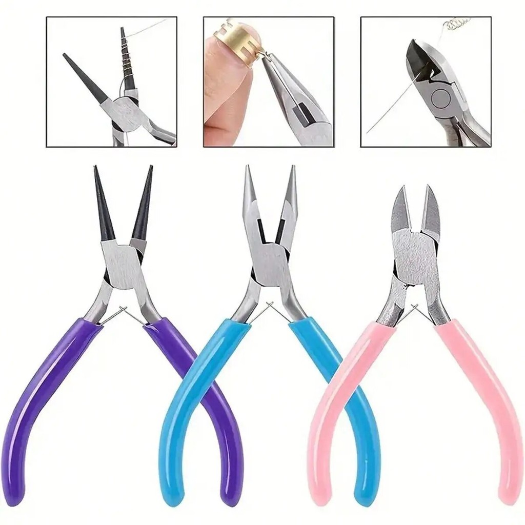 Jual 3pcs Jewelry Making Pliers Set - Needle Nose, Chain Nose, Round ...