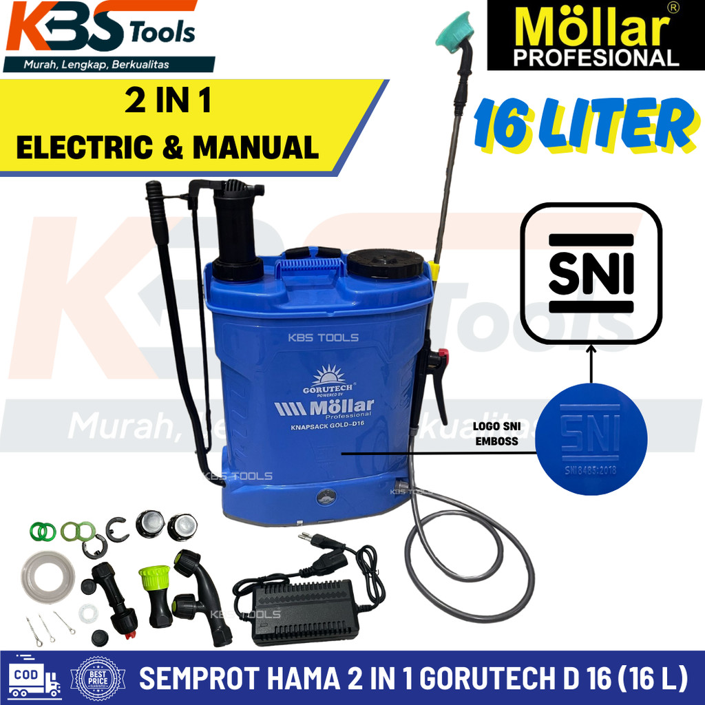 Jual Mesin Semprotan Hama 2 in 1 Elektrik Manual MOLLAR 16 Liter ...