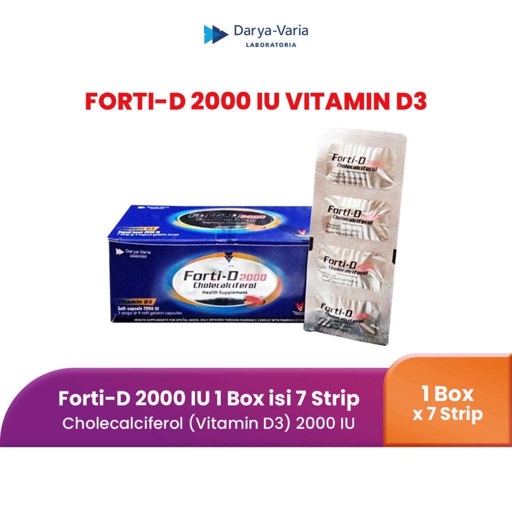 Jual Forti-D 2000 IU Vitamin D3 (1 Box isi 7 Strip) - Suplemen ...