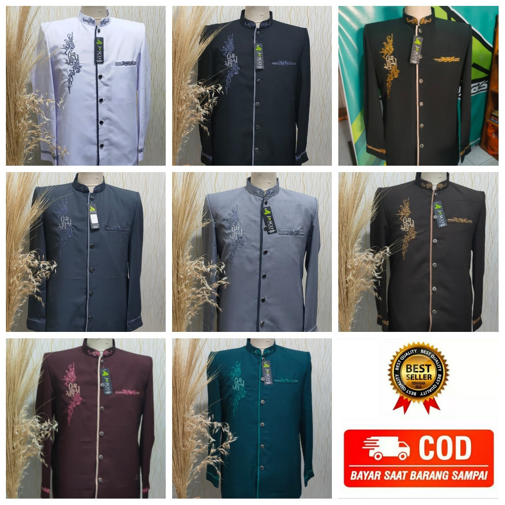 Jual Jasko Pria Jas Koko Bordir Motif Kaligrafi MJD Brand Jasco Baju ...