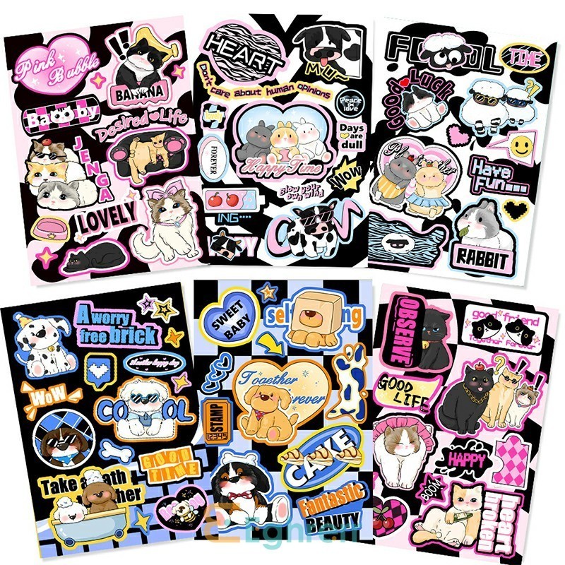 Jual Eeghrerr 8PCS Stiker Lucu Retro/Stiker Motif Kartun Korea Lucu ...
