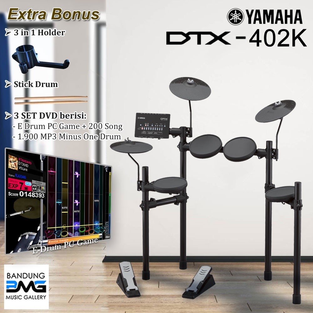 Jual Yamaha DTX 402 Drum Elektrik / DTX402 / DTX402K/ DTX 402K Penerus ...