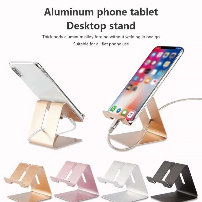 Jual Stand Holder Tempat Handphone HP Meja Kerja Aluminium Minimalis ...
