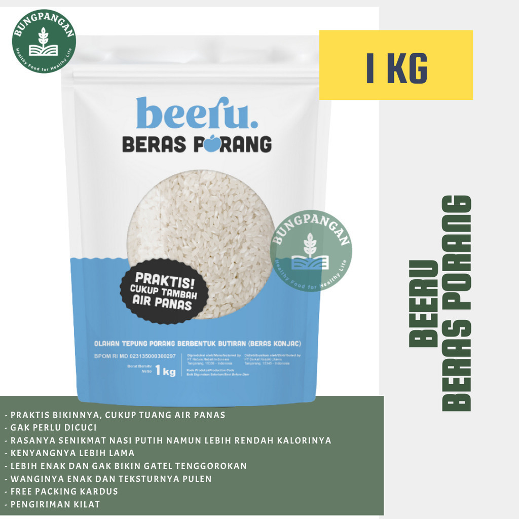 Jual Beeru Beras Porang Pouch 1 Kg - Shirataki Konjac Rice | Shopee ...