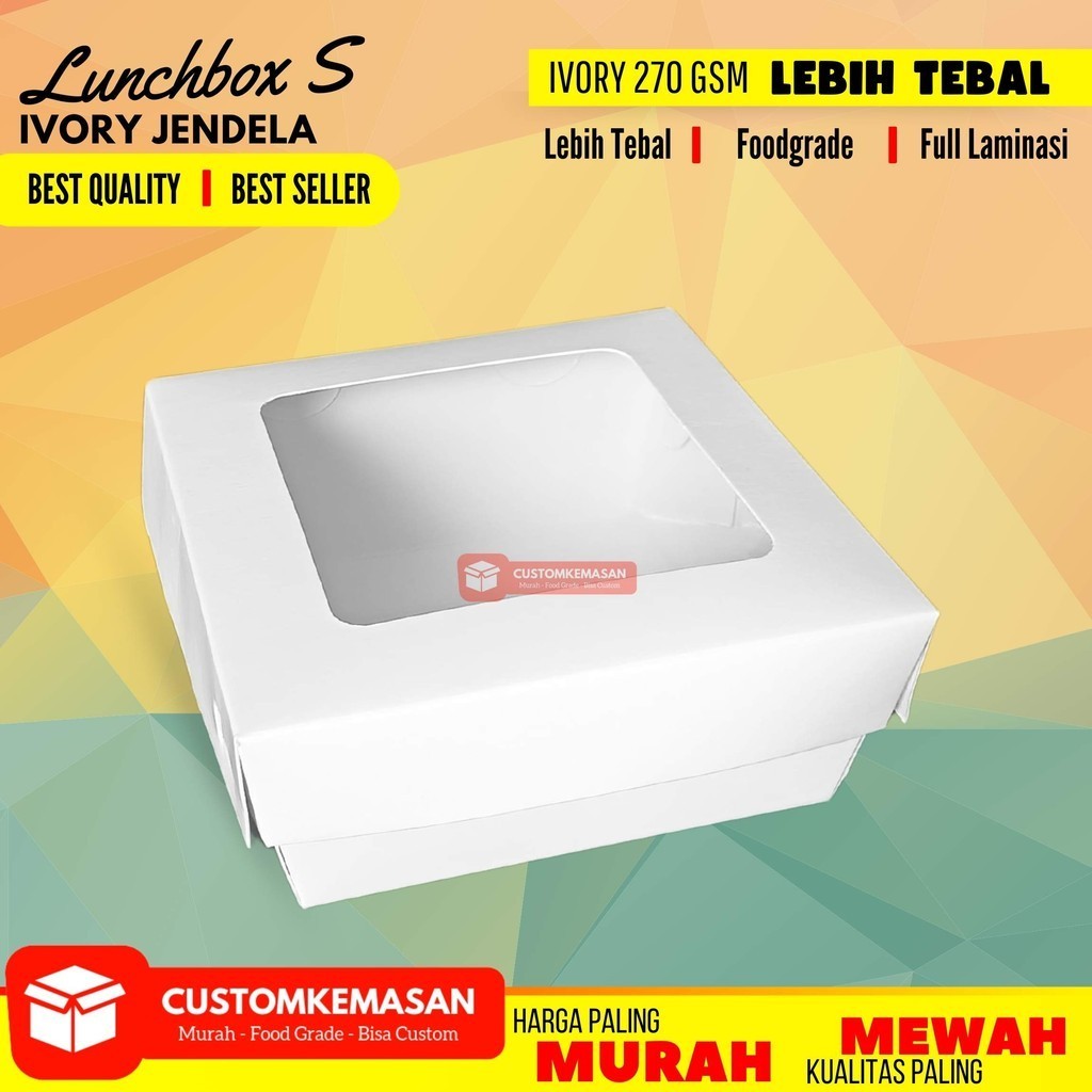 Jual Lunch box S Jendela Ivory / Lunch Box Paper / Paper Lunch Box ...