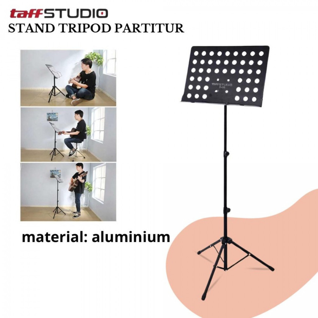 Jual TaffSTUDIO Stand Tripod Partitur Sheet Music Lembaran Musik ...