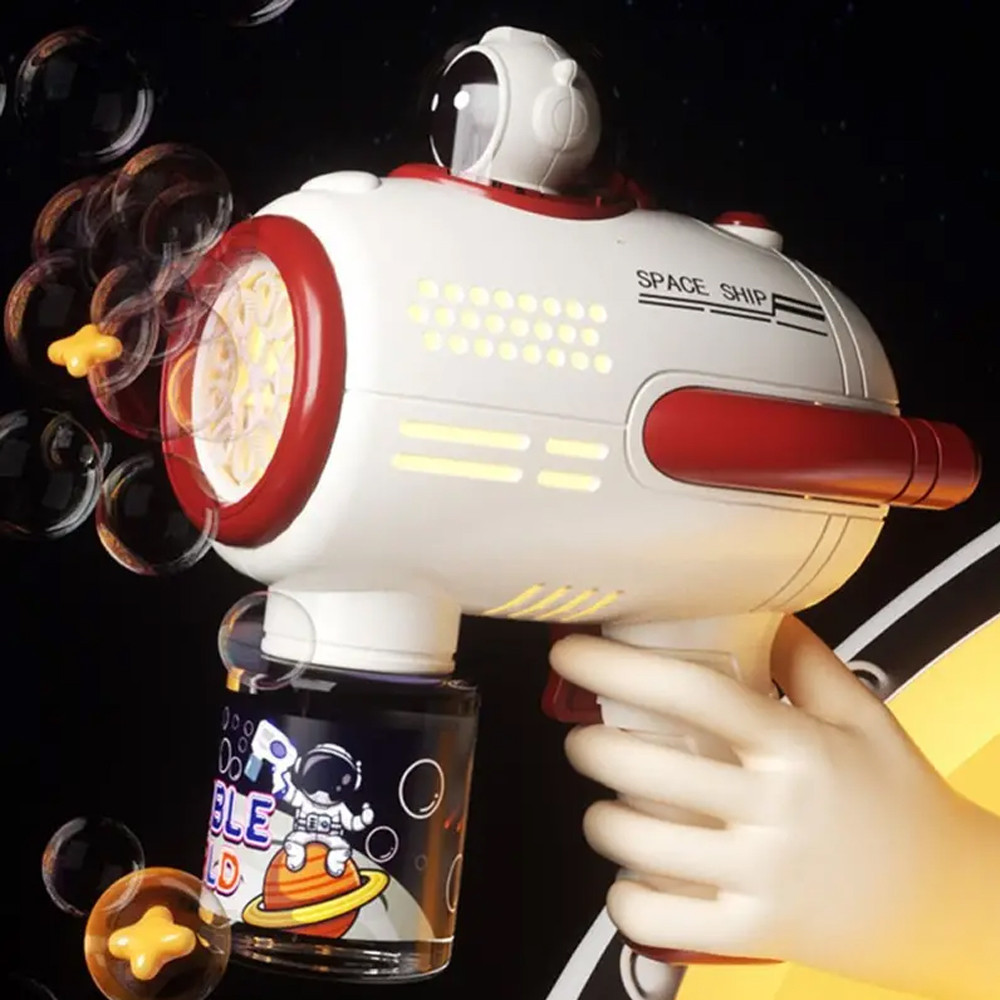 Jual FUNBLE Mainan Pistol Gelembung Balon Bubble Gun Astronauts 10 Hole ...