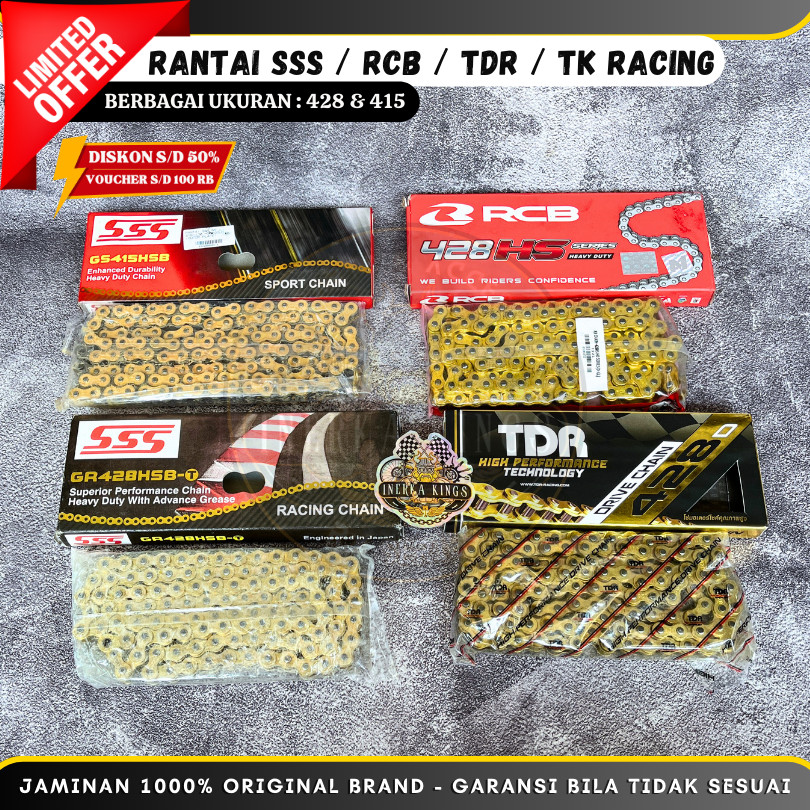 Jual Chain Rantai Motor Ukuran 428 415 RX King Ninja RXS Jupiter Universal Gold Original SSS RCB ...
