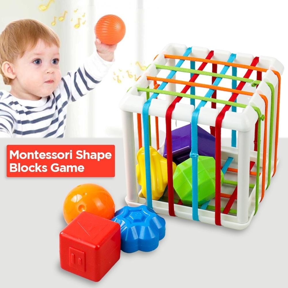 Jual AK Mainan Anak Montessori Shape Blocks Game - JK-790 - Multi-Color ...