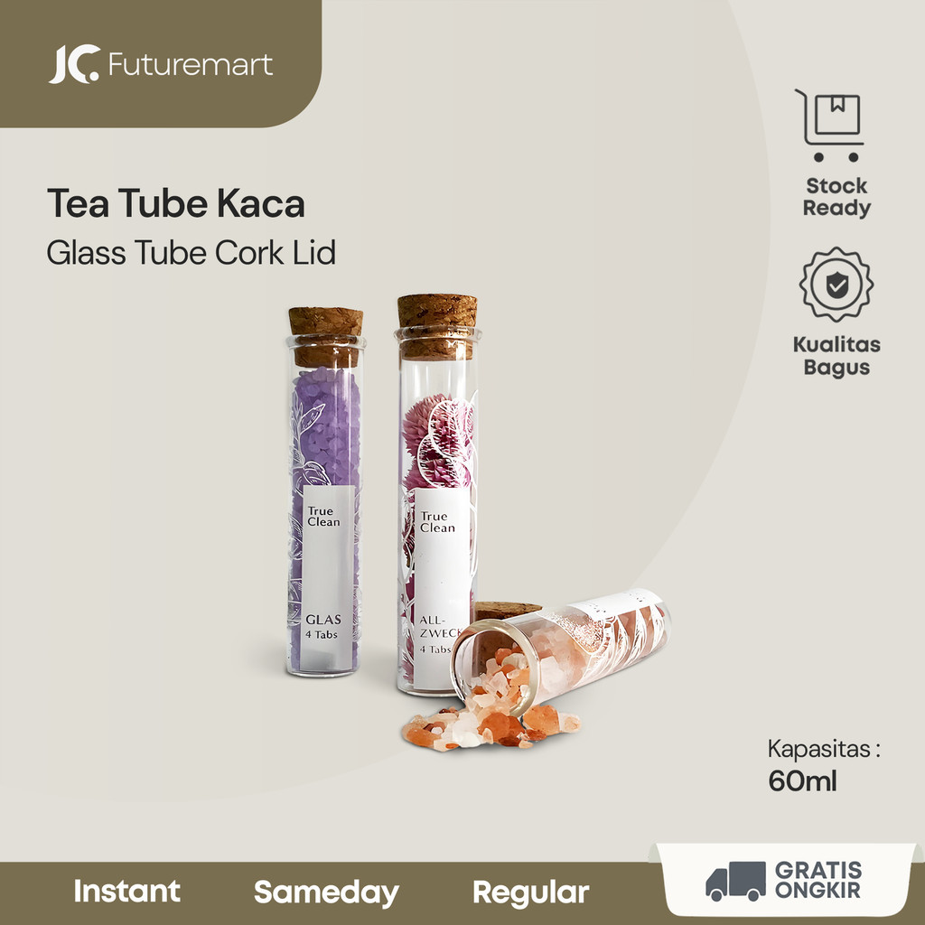 Jual Glass Tea Tube Tabung Kaca Teh Packaging Souvenir Hampers Cork Lid ...