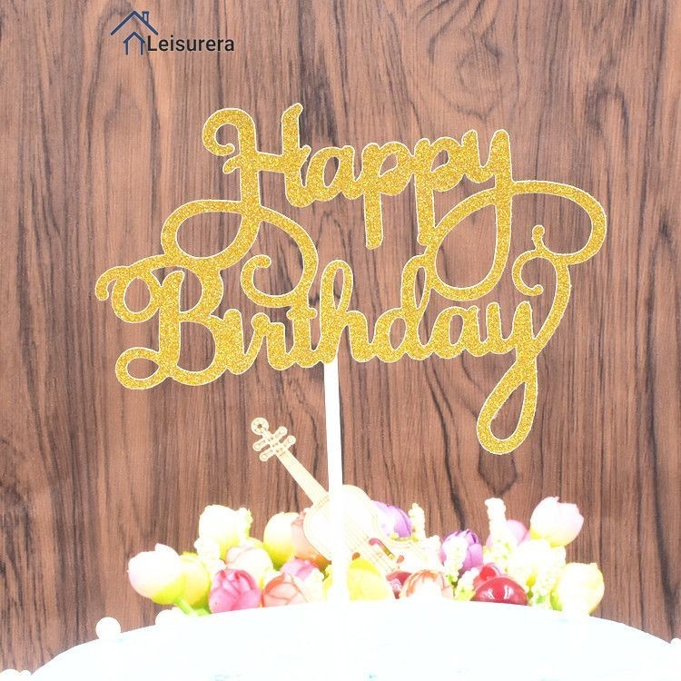 Jual Cake topper HBD tusuk acrylic/Topper Kue Desain Ulang Tahun ...
