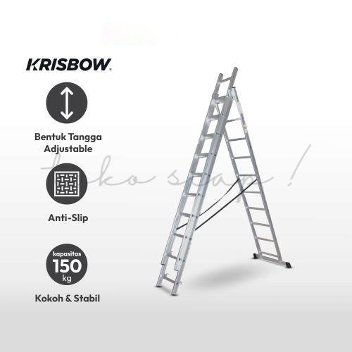 Jual Tokosiap - Krisbow Tangga Lipat Aluminium Kombinasi 10 Step ...